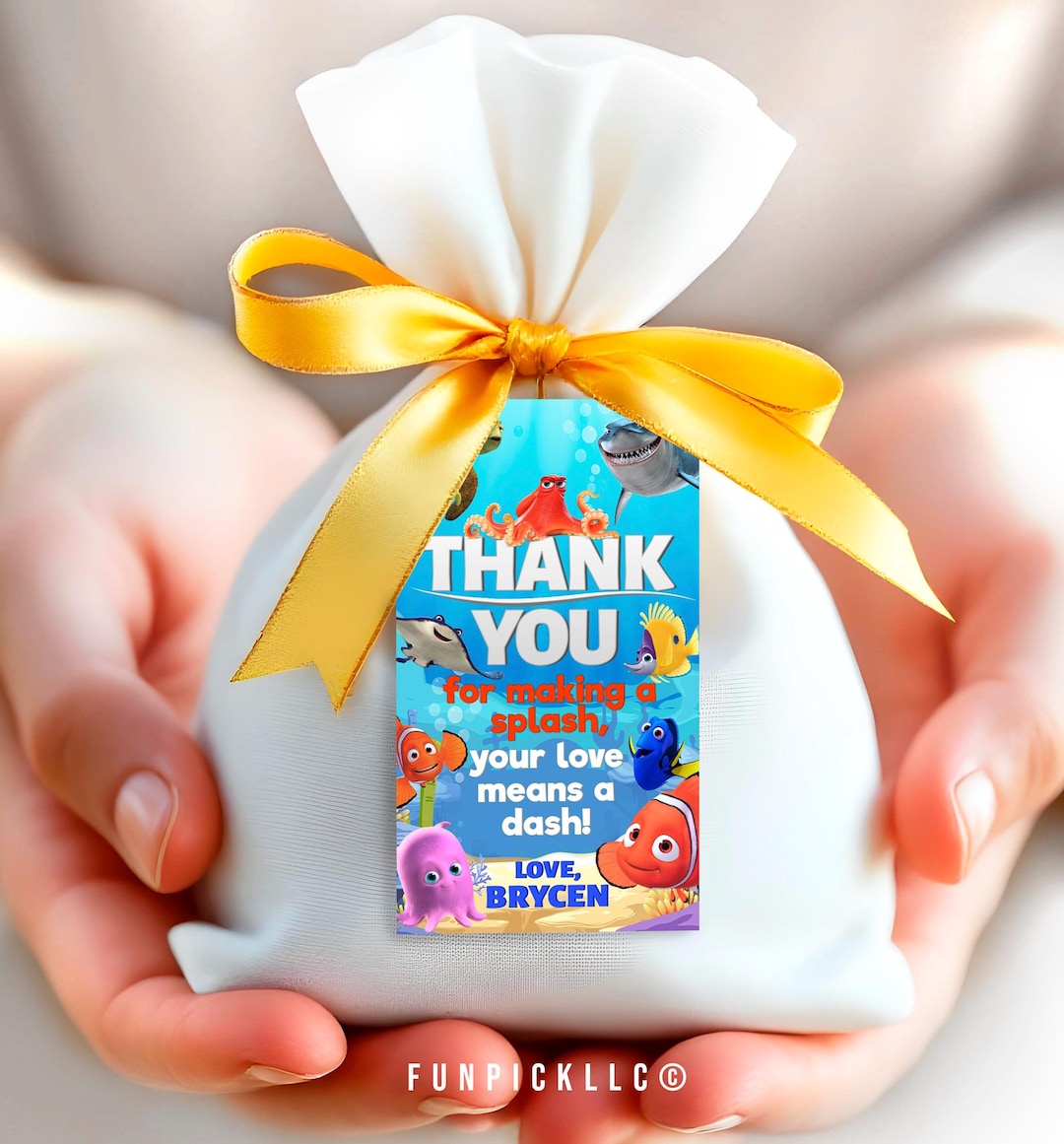 Finding Nemo Birthday Favor Tags: Under the Sea Party, DIY Editable ...