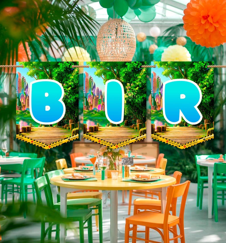 Zootopia Birthday Banner: Bunting Garland, Jungle City Party Decor ...