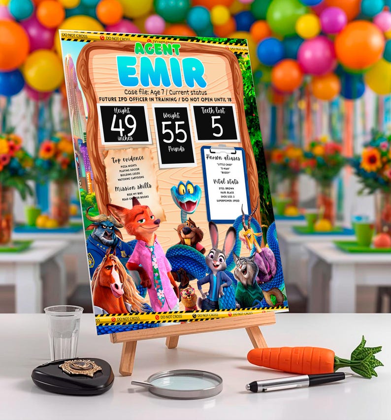 Zootopia Birthday Milestone Sign: Zootropolis Template (digital ...