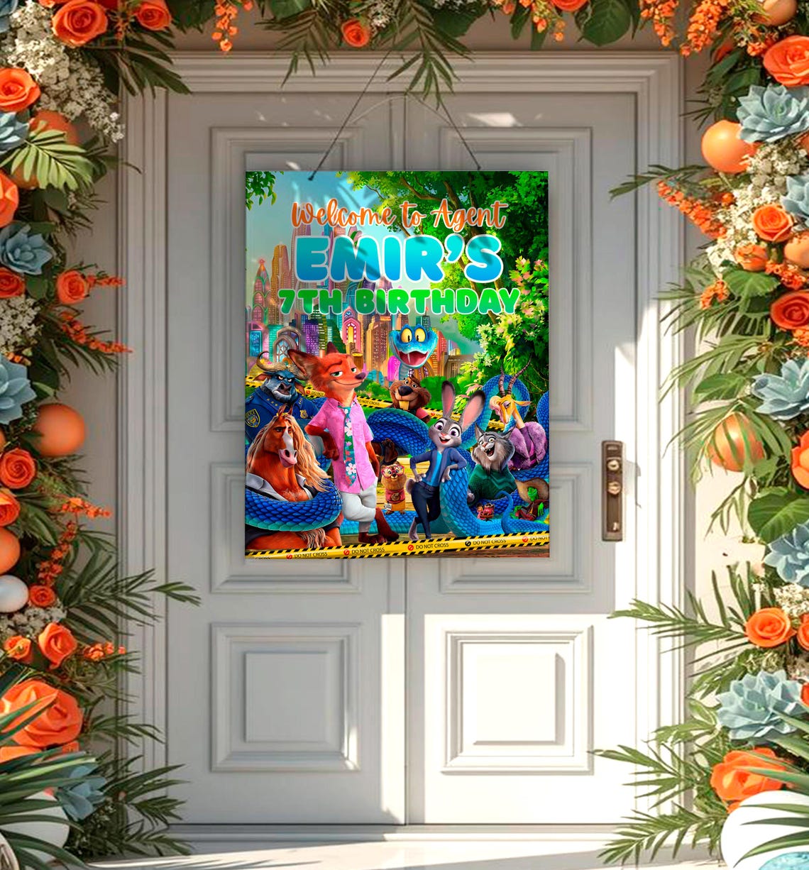 Zootopia Welcome Sign: Door Poster Entrance Birthday Party Decor ...