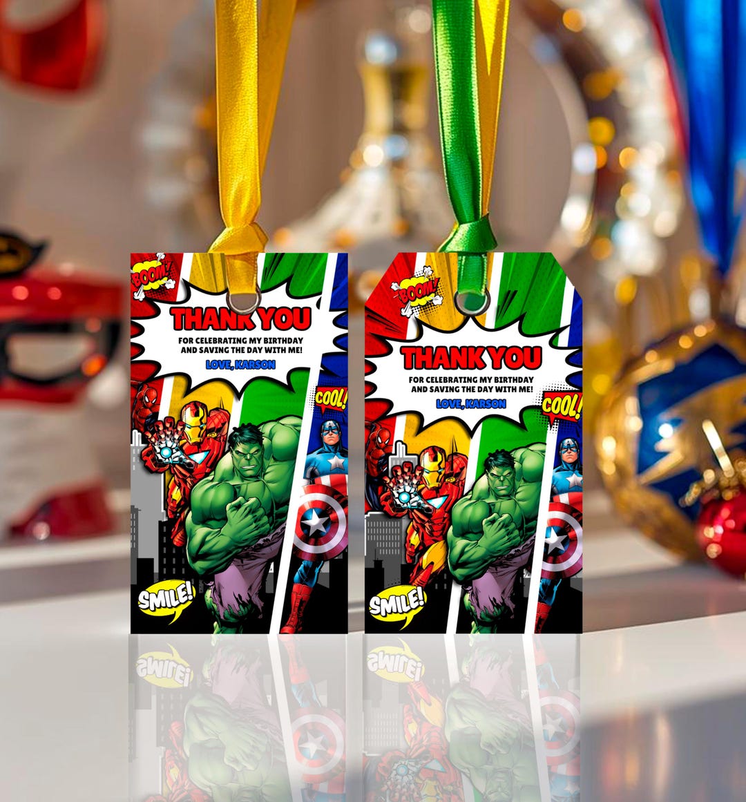 Super Hero Birthday Thank You Tag: Comic Book Favor Tag Template ...