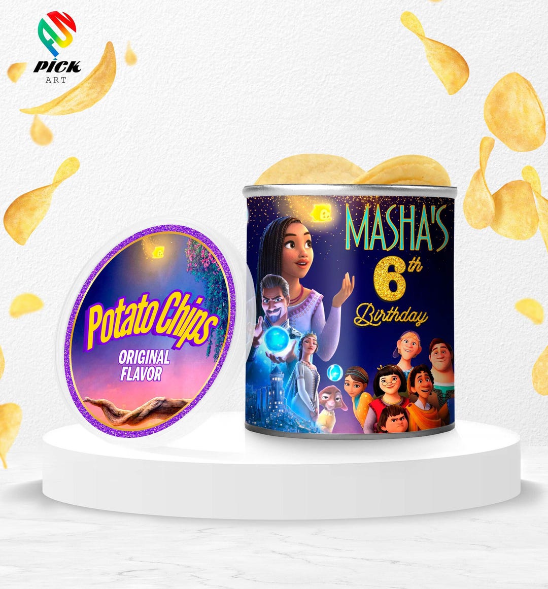 Wish Birthday Potato Chips Label: Asha Can Sticker (digital Download ...