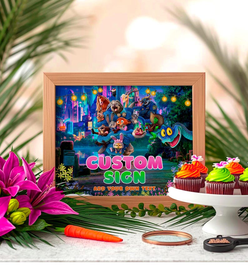 Zootopia Custom Sign: Personalized Welcome Poster Party Decor, (digital ...