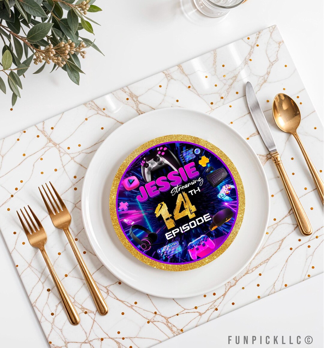 Gaming Plate Insert: Gamer Table Decor (digital Download) – VID01 - Etsy