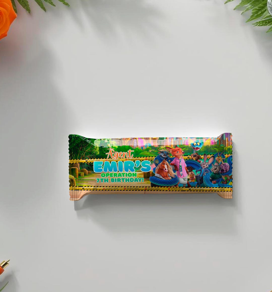 Zootopia Candy Bar Wrapper: Judy Hopps Nick Wilde Party Favor, (digital ...