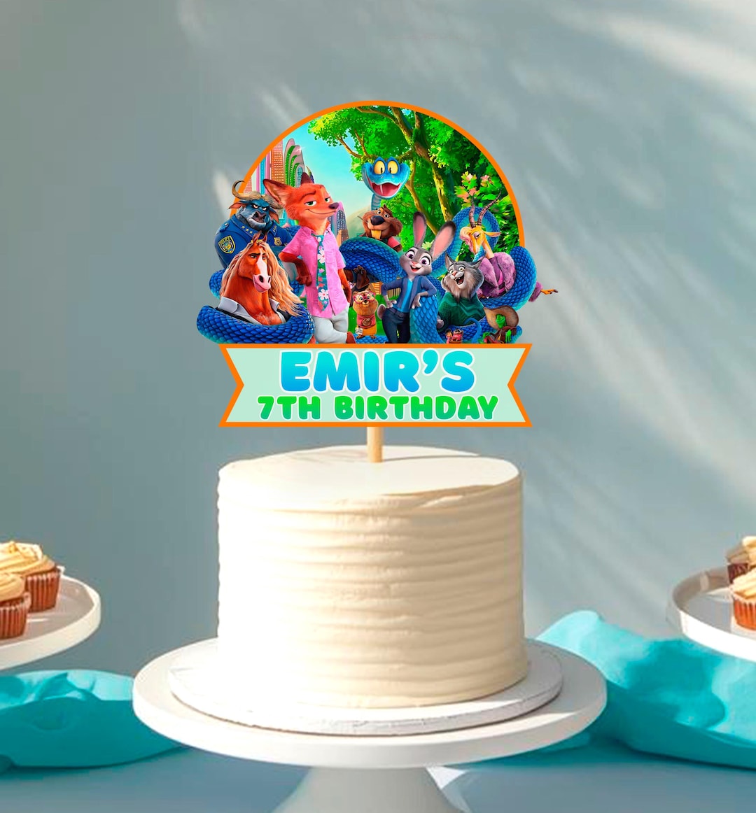 Zootopia Birthday Cake Topper: Zootropolis Cake Decor Template (digital ...