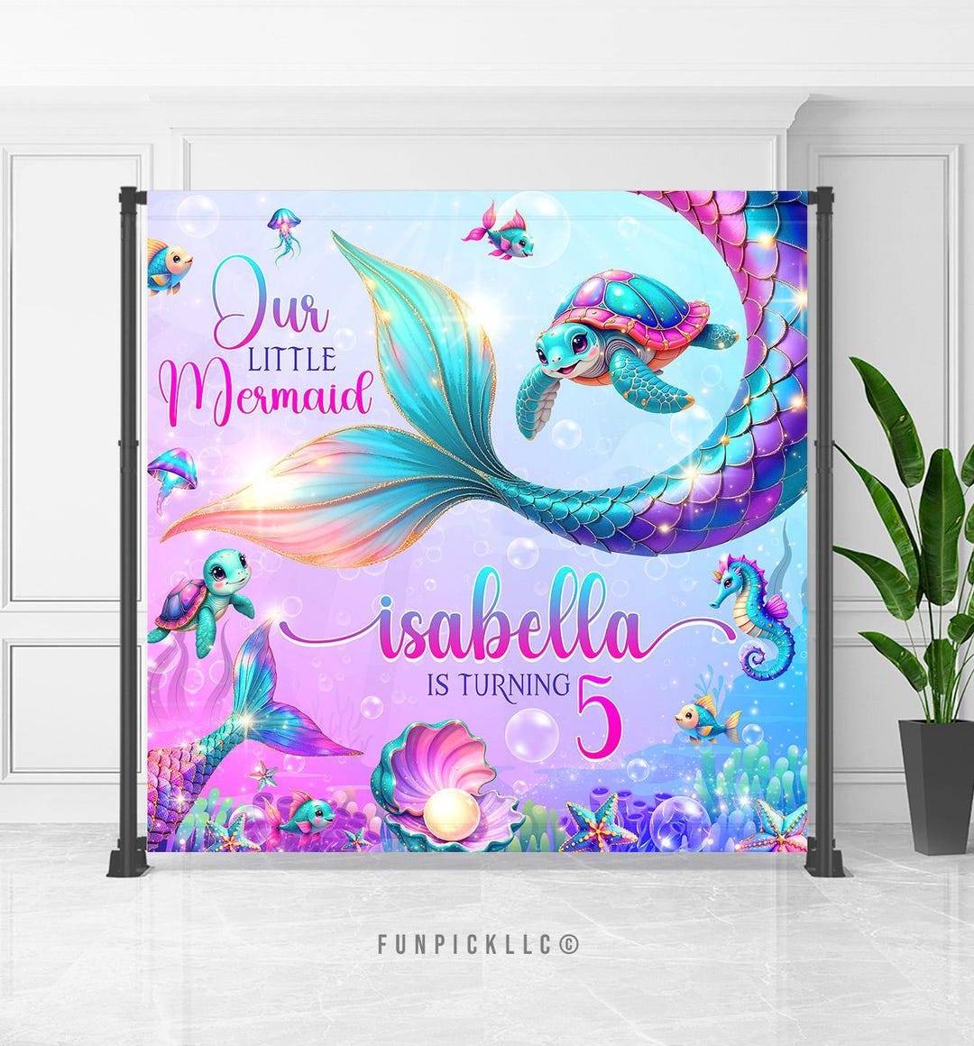 Mermaid Backdrop: Under the Sea Banner (digital Download) - MRM01 - Etsy