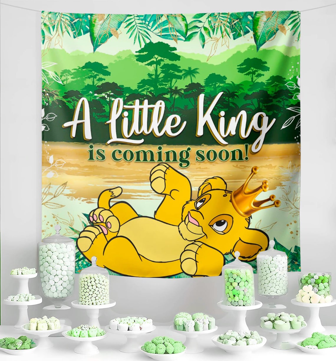 Lion King Baby Shower Backdrop: Baby Simba Banner (digital Download ...