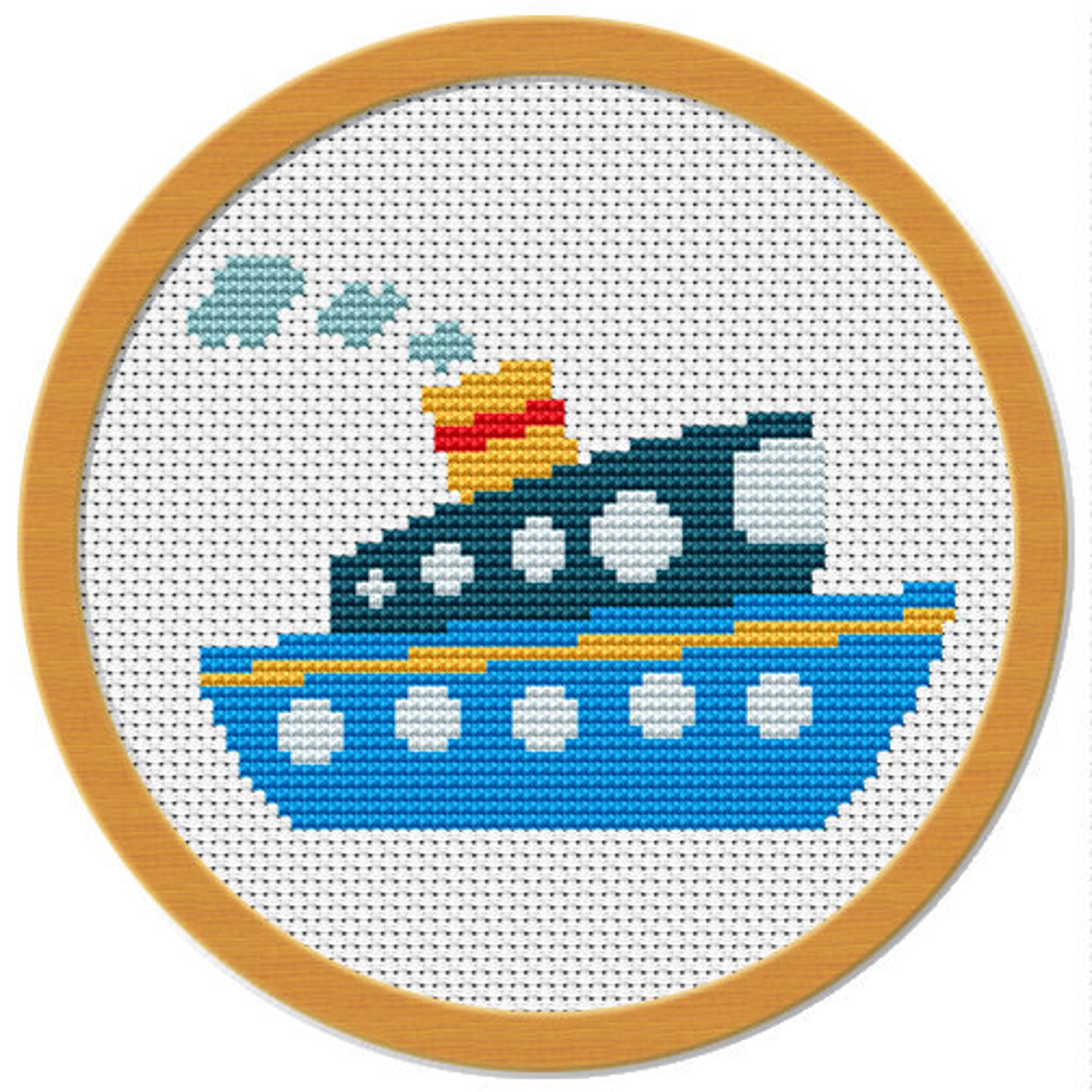 My Little Boat Cross Stitch Pattern PDF File - Etsy