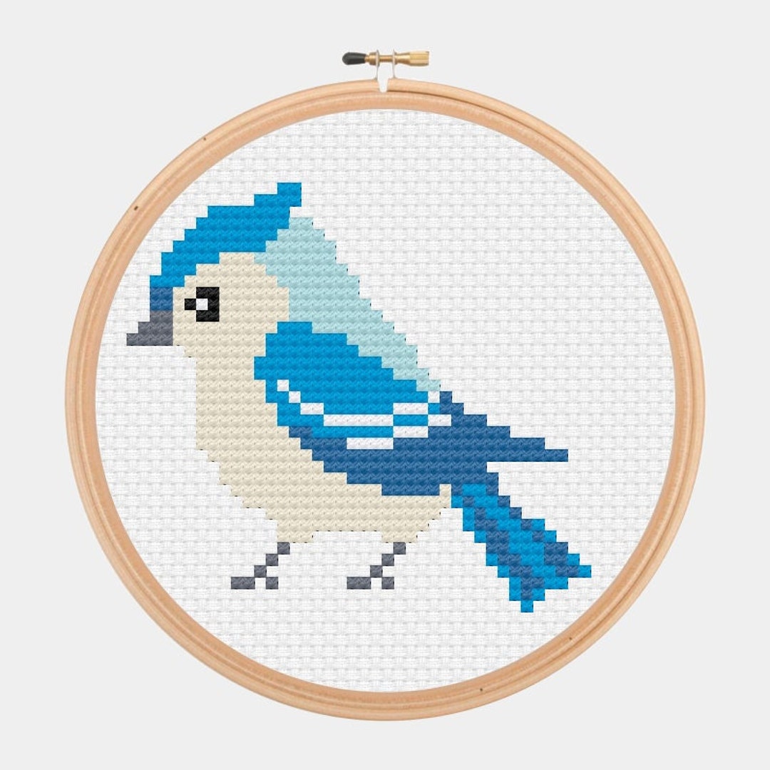 Blue Jay Bird Cross Stitch Pattern - Embroidery Pattern - Nature Cross ...