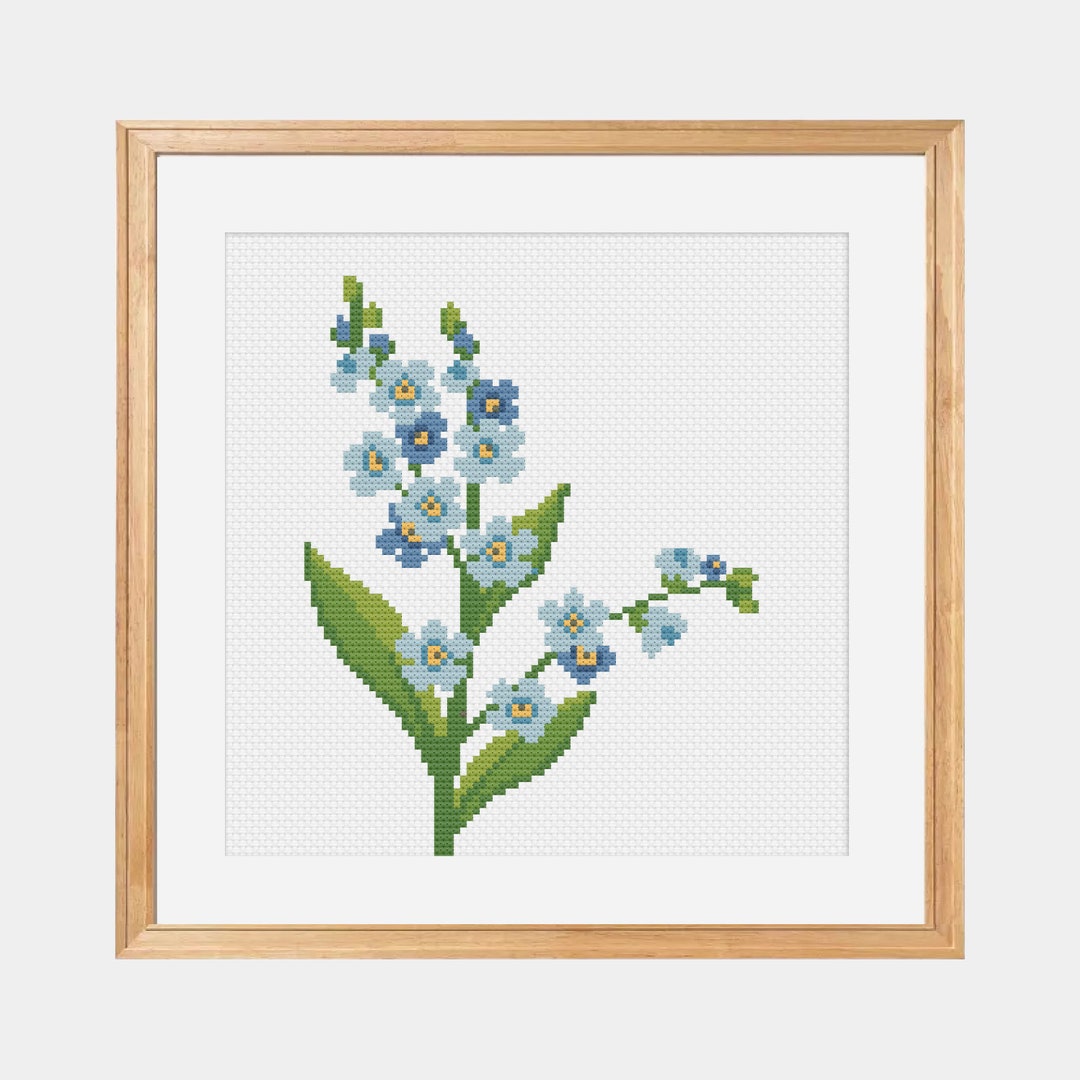 Forget-me-not Cross Stitch Pattern - Embroidery Pattern - Nature Cross ...