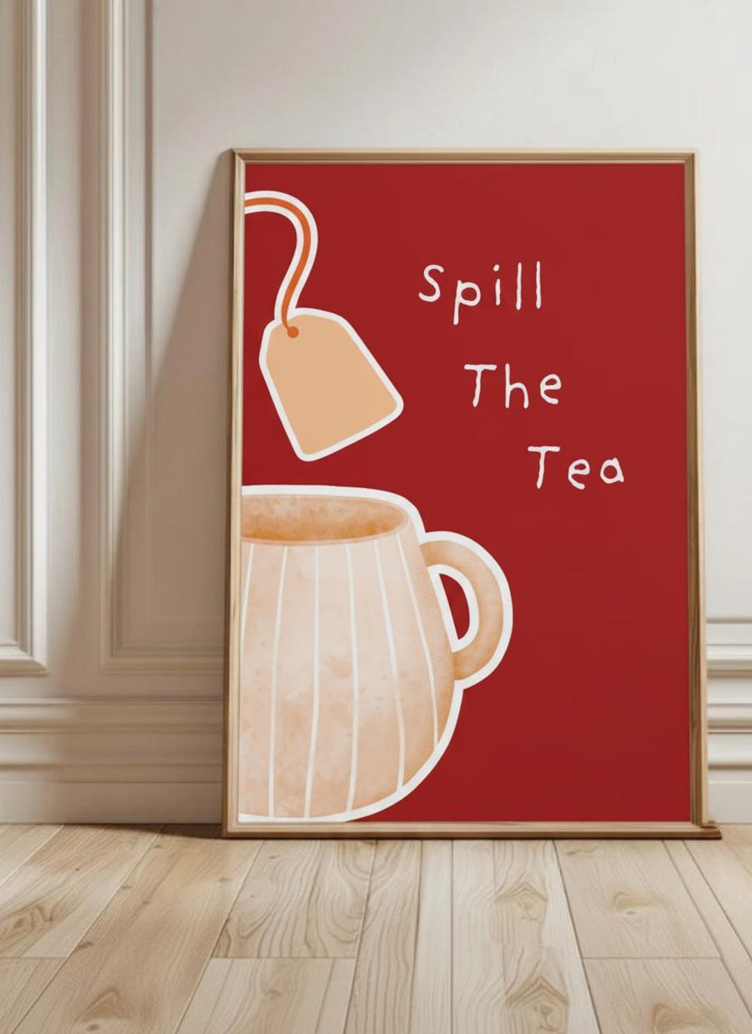 Spill the Tea Wall Art, Retro Kitchen Decor (digital Download) - Etsy
