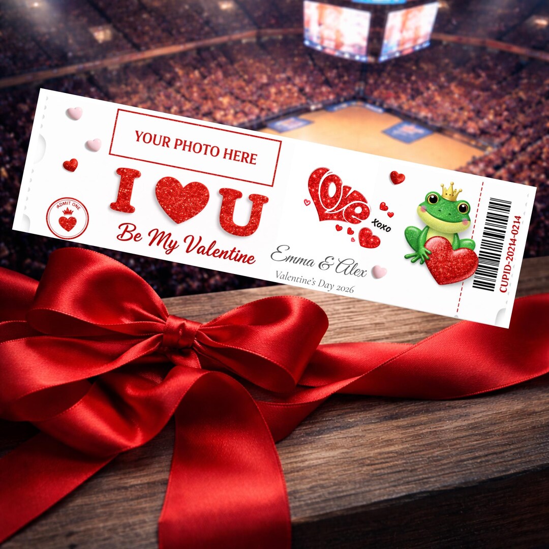 Valentine Ticket Template | One Photo Personalized Date Night Ticket ...