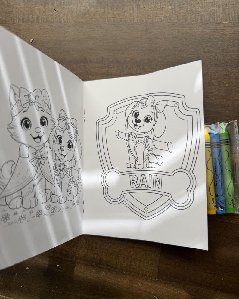 Custom Puppy Coloring Book, Personalized Birthday Party Favor Activity ...