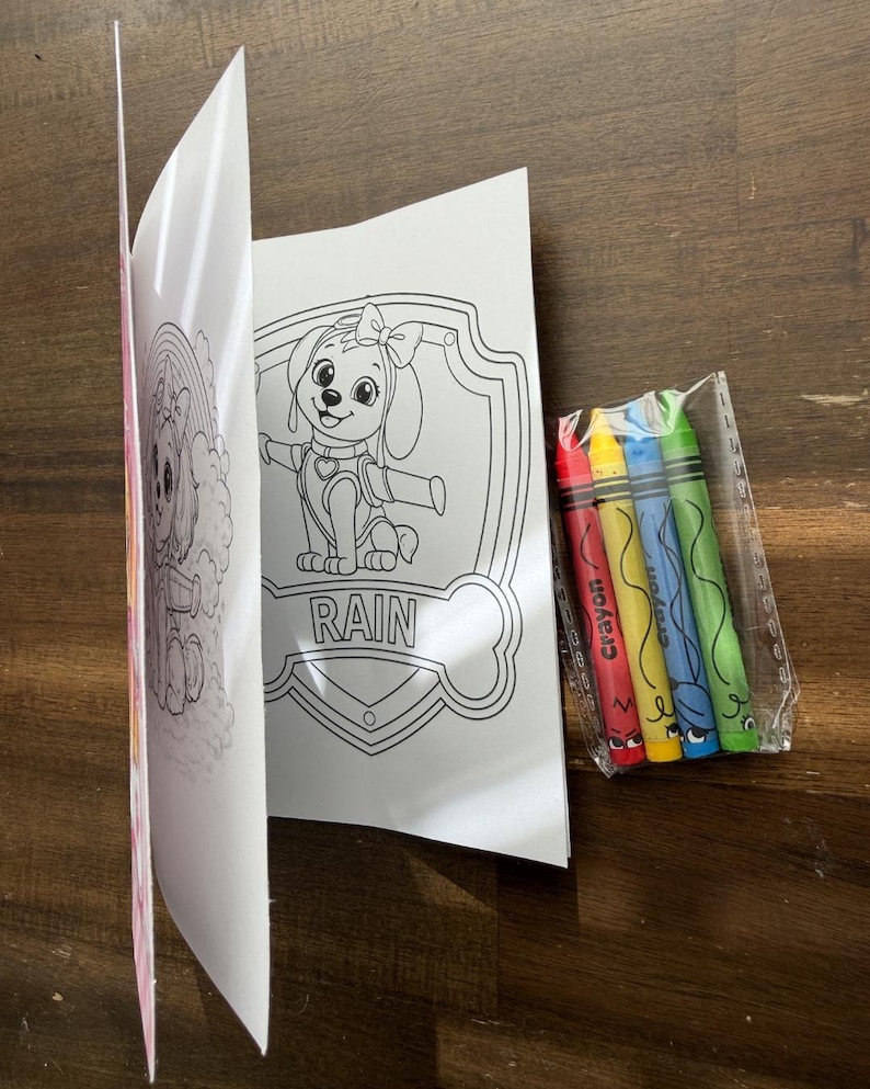 Custom Puppy Coloring Book, Personalized Birthday Party Favor Activity ...