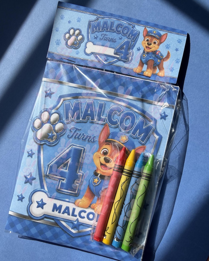 Custom Puppy Coloring Book, Personalized Birthday Party Favor Activity ...