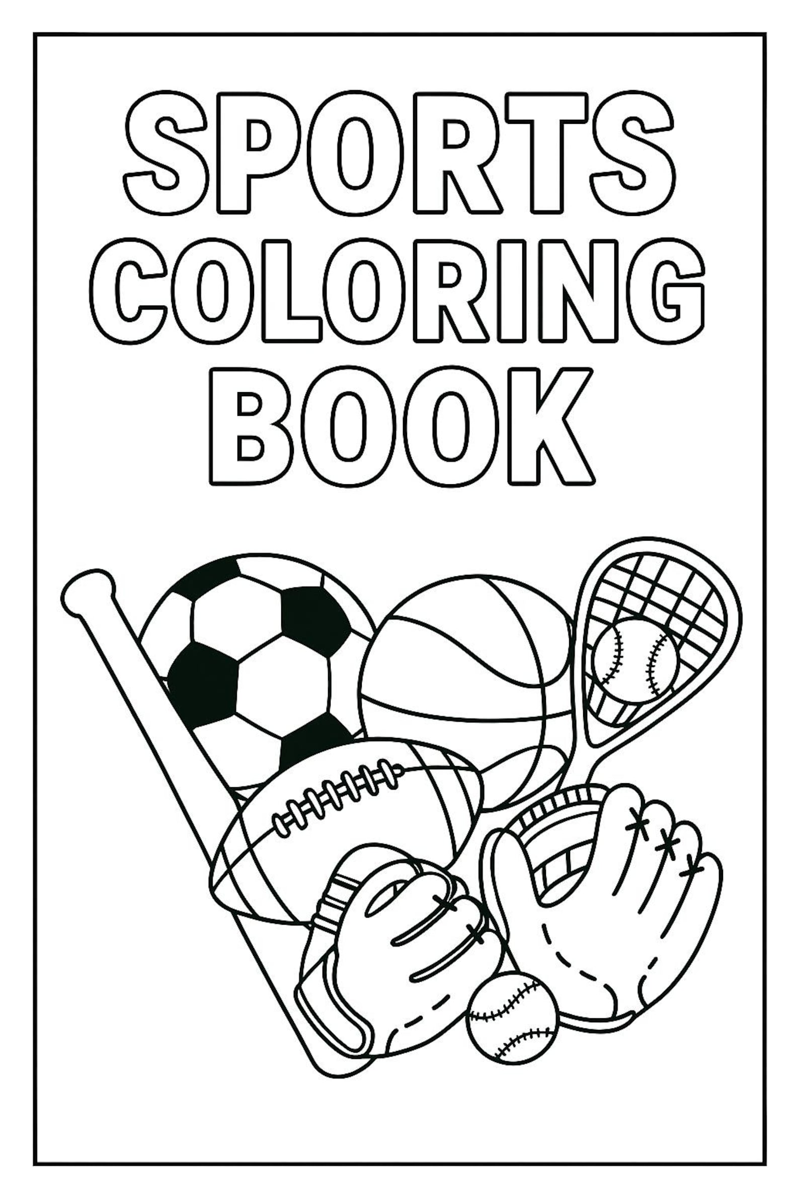 Sports Themed Coloring Book - Etsy