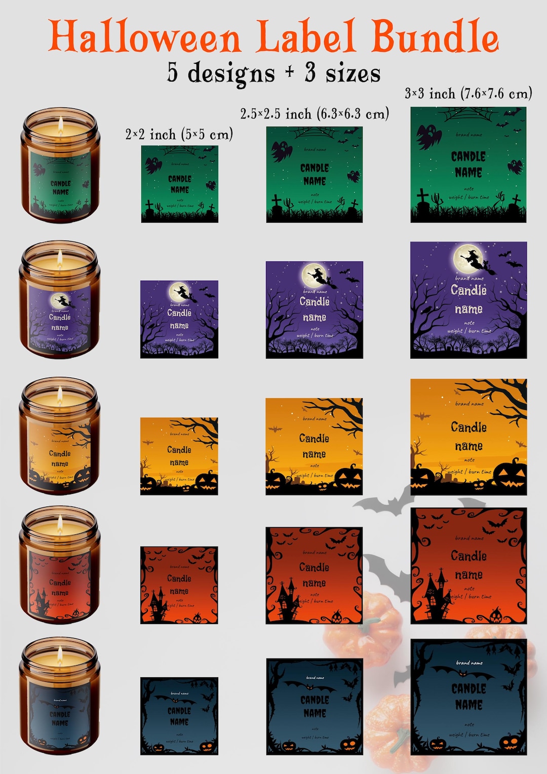 Halloween Candle Label Template | Witchy Designs (digital Download) - Etsy