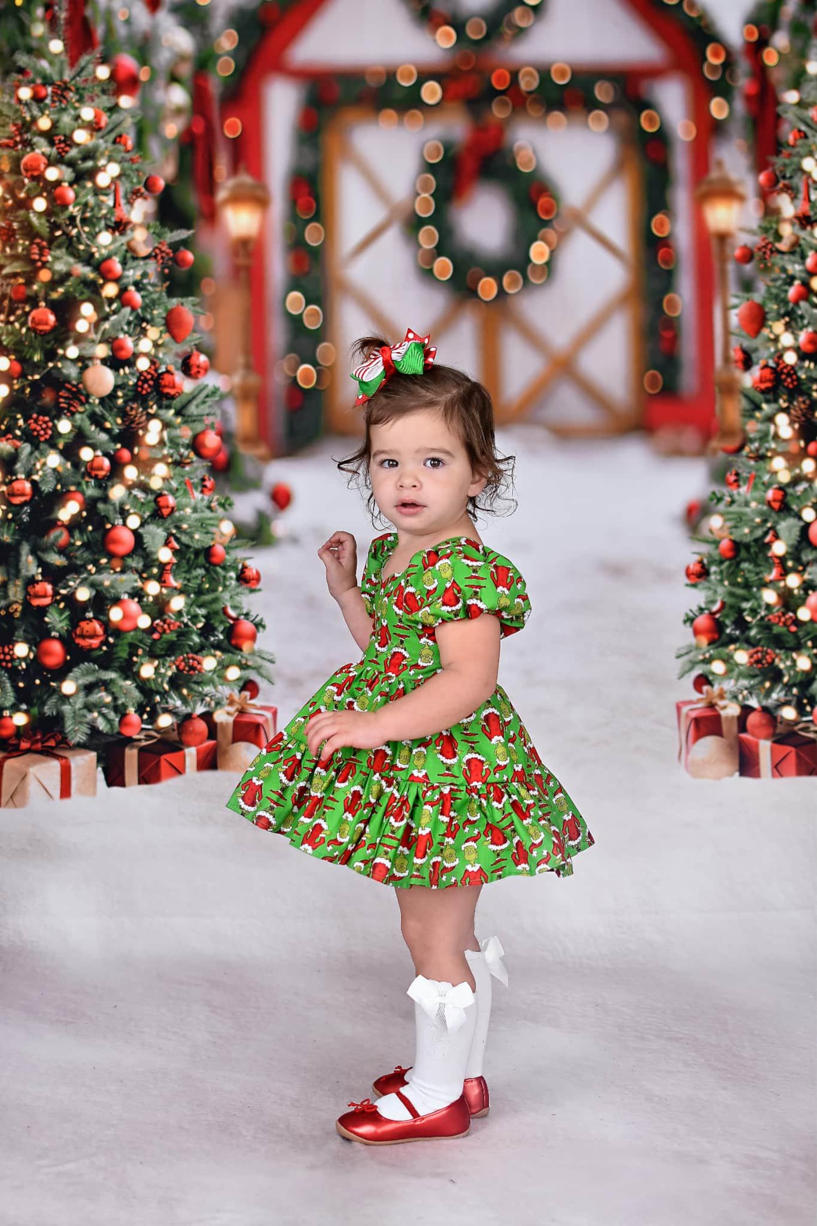 Girls Grinch Dress Puff Sleeve - Etsy