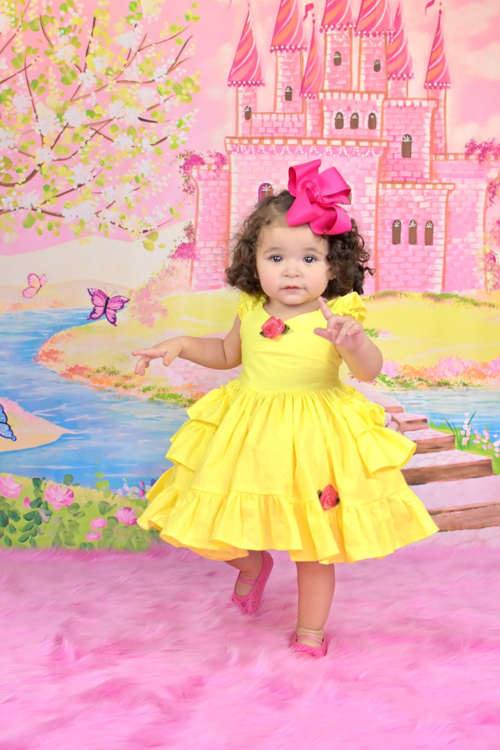 Baby Infant Princess Belle Dress With Built in Pettiskirt and | Etsy