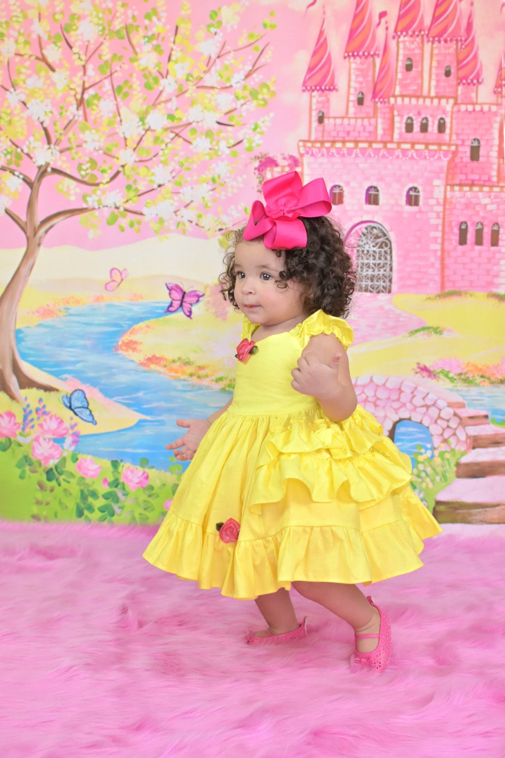 Baby Infant Princess Belle Dress With Built in Pettiskirt and | Etsy