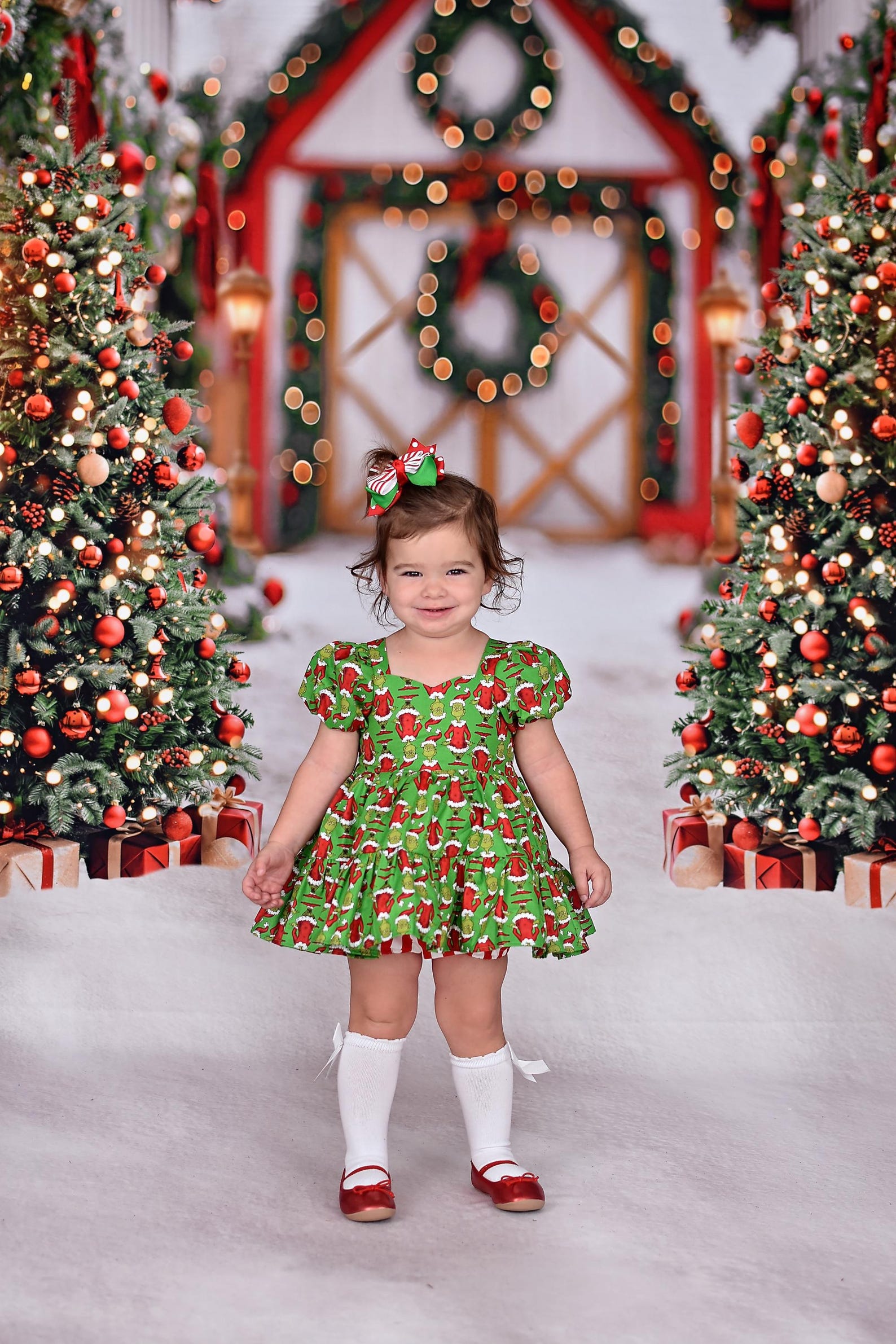 Girls Grinch Dress Puff Sleeve - Etsy