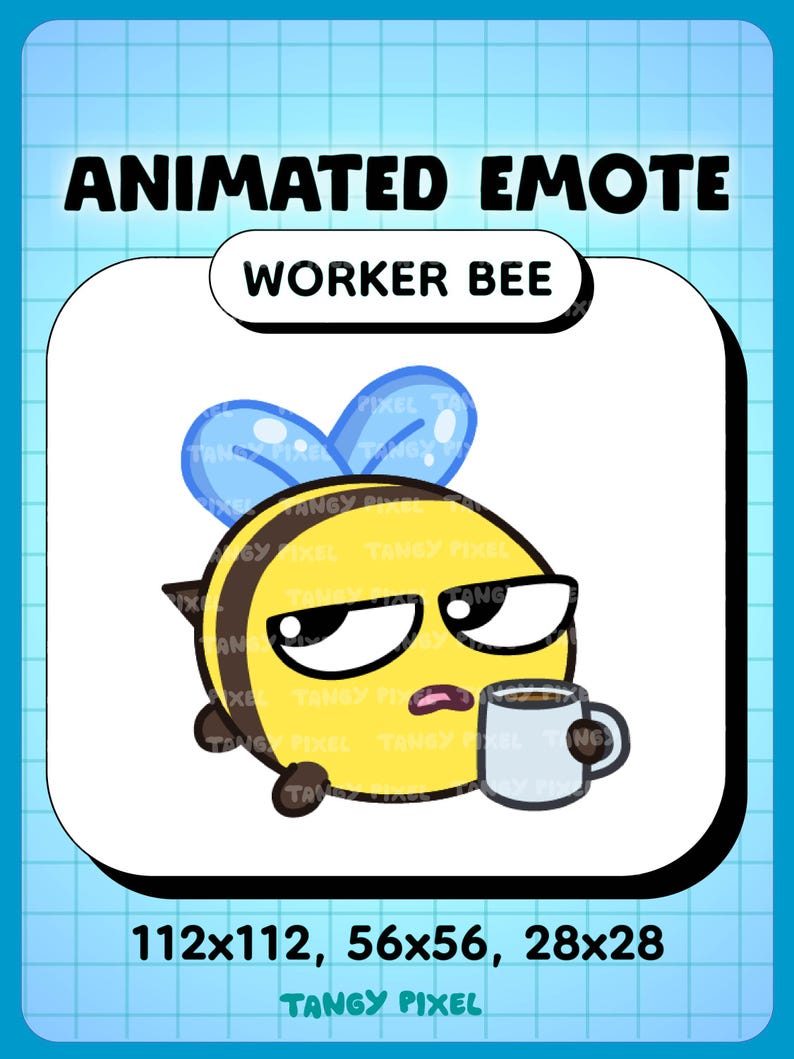 ANIMATED "worker Bee" Emote | Bee Emote for Twitch, Discord, Youtube ...