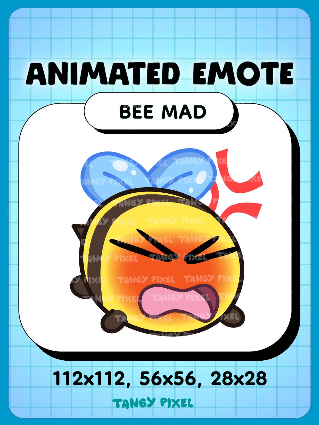Animated Bee Mad Emote for Twitch, Discord, Youtube (digital Download ...