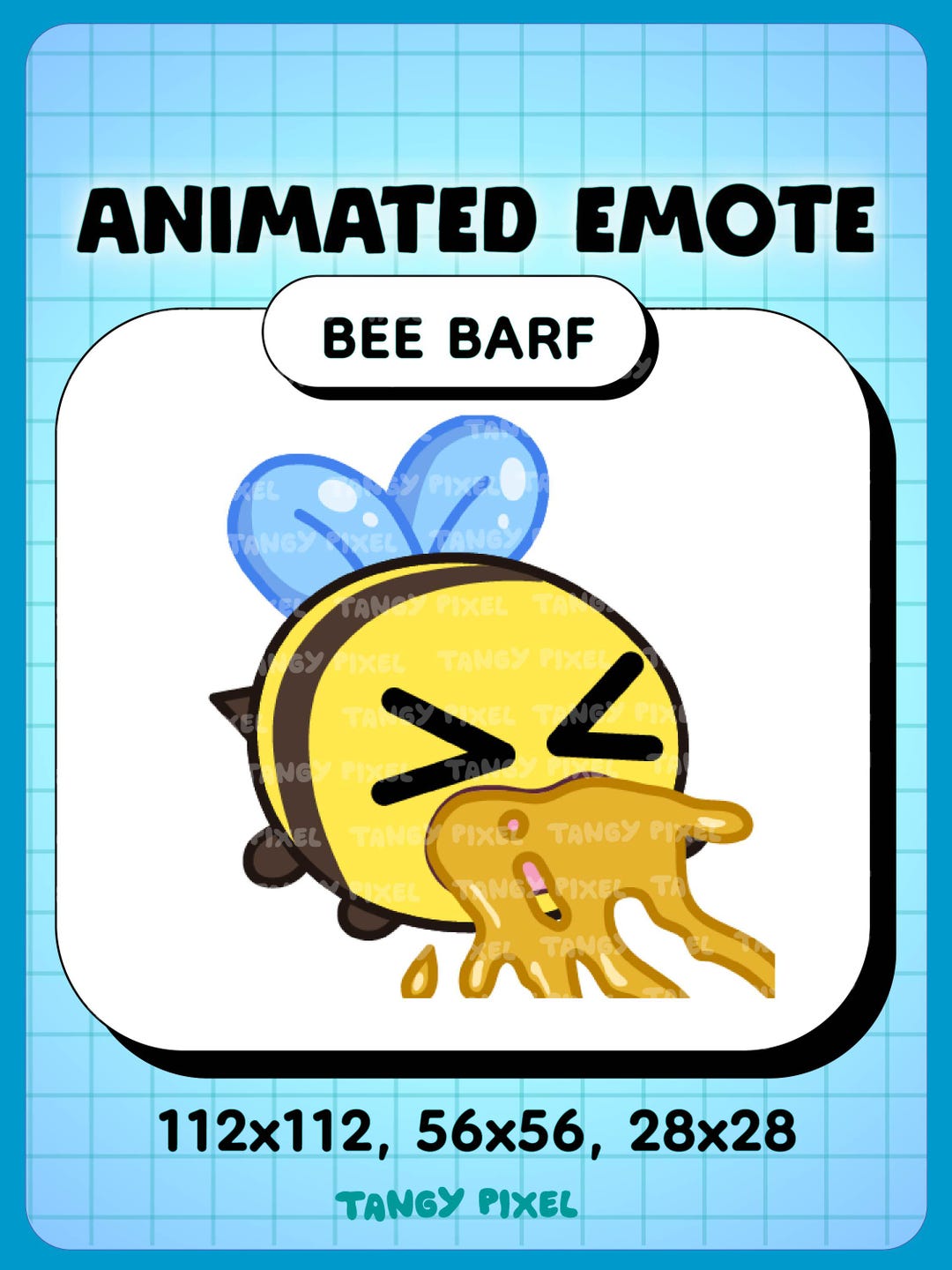 Animated Bee Barf Emote for Twitch, Discord, Youtube (digital Download ...