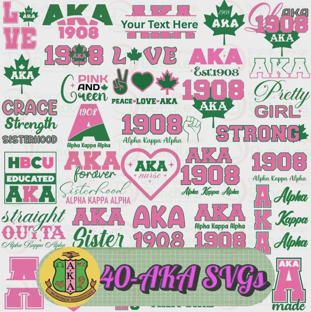 AKA Svg,alpha Kappa Alpha Svg,aka Letter Svg,greek Letters,pink and ...