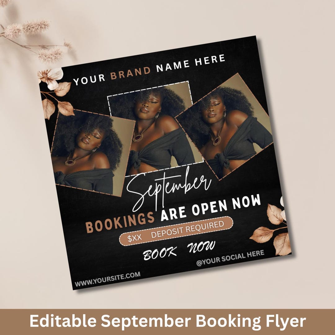 Editable September Booking Flyer, September Flyer Template - Etsy