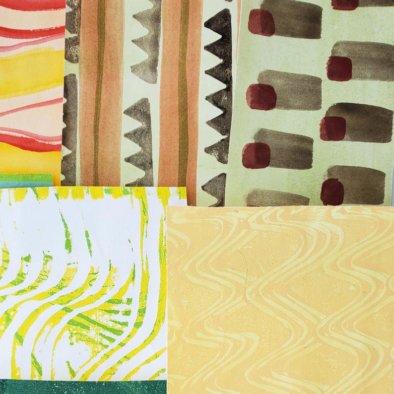Painted Papers Ephemera Collage Packs #3 , 21 Similar Papers in Each ...