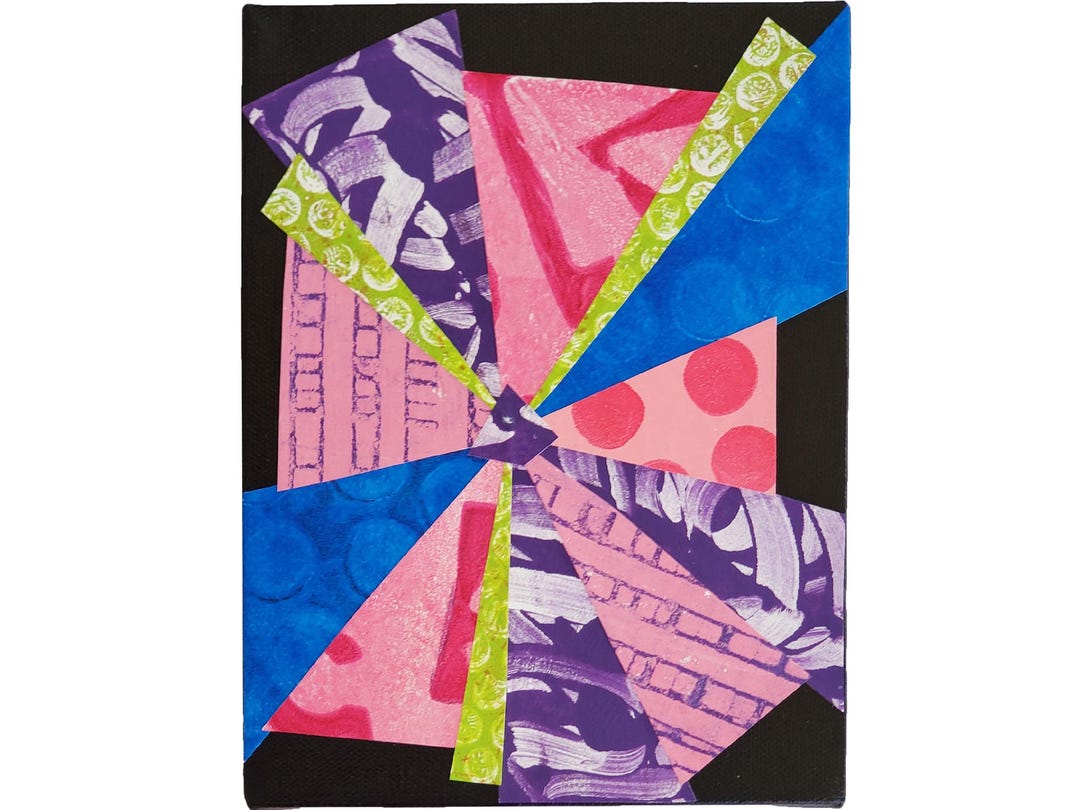 Emerging From the Void #1, 6"x8", Collage Papers-monoprinted in Pink ...