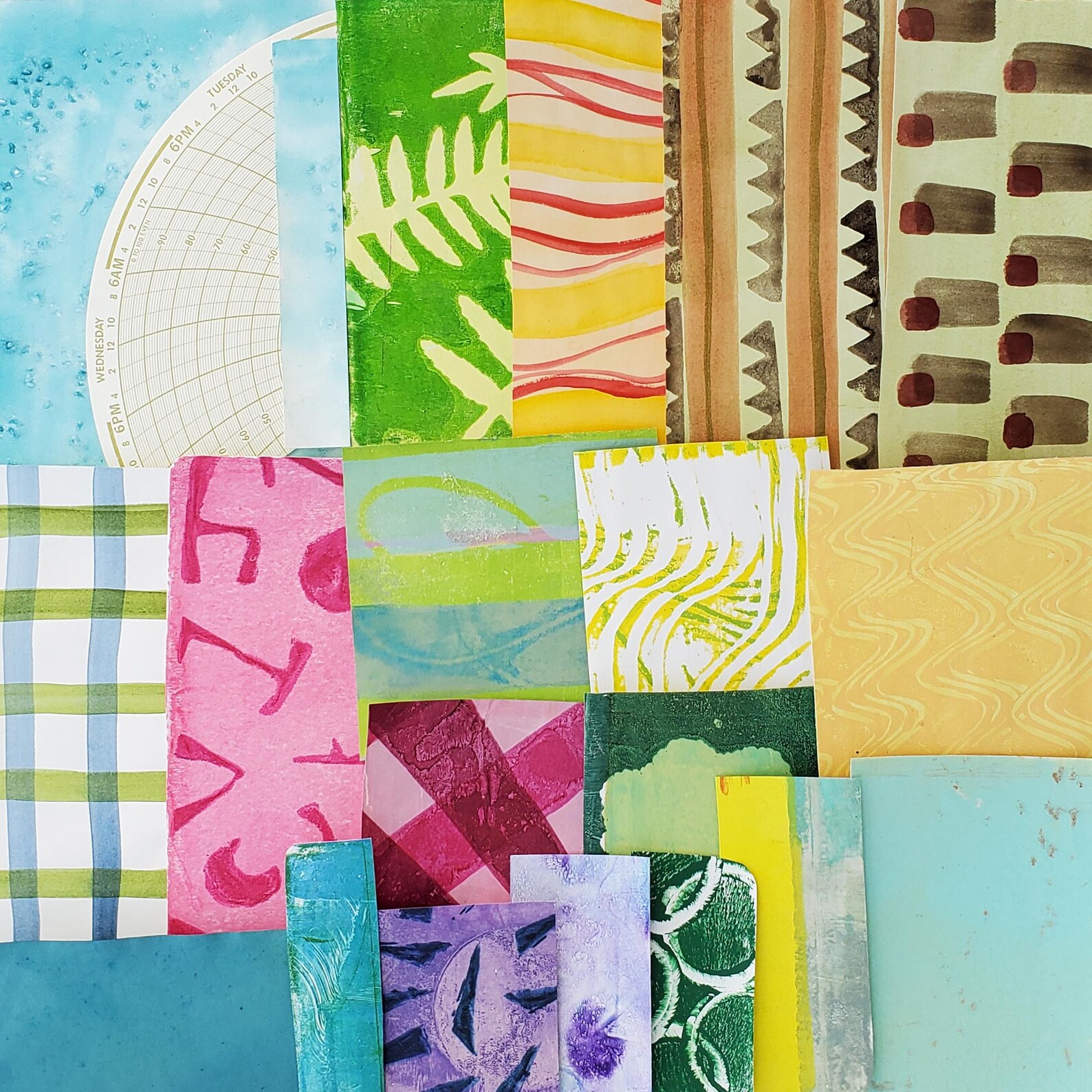 Painted Papers Ephemera Collage Packs #3 , 21 Similar Papers in Each ...