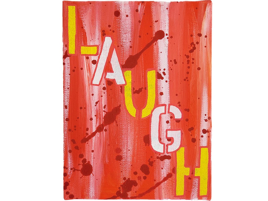 Graffiti Word "laugh" 6"x8" Acrylic Paint on Stretched Canvas - Etsy