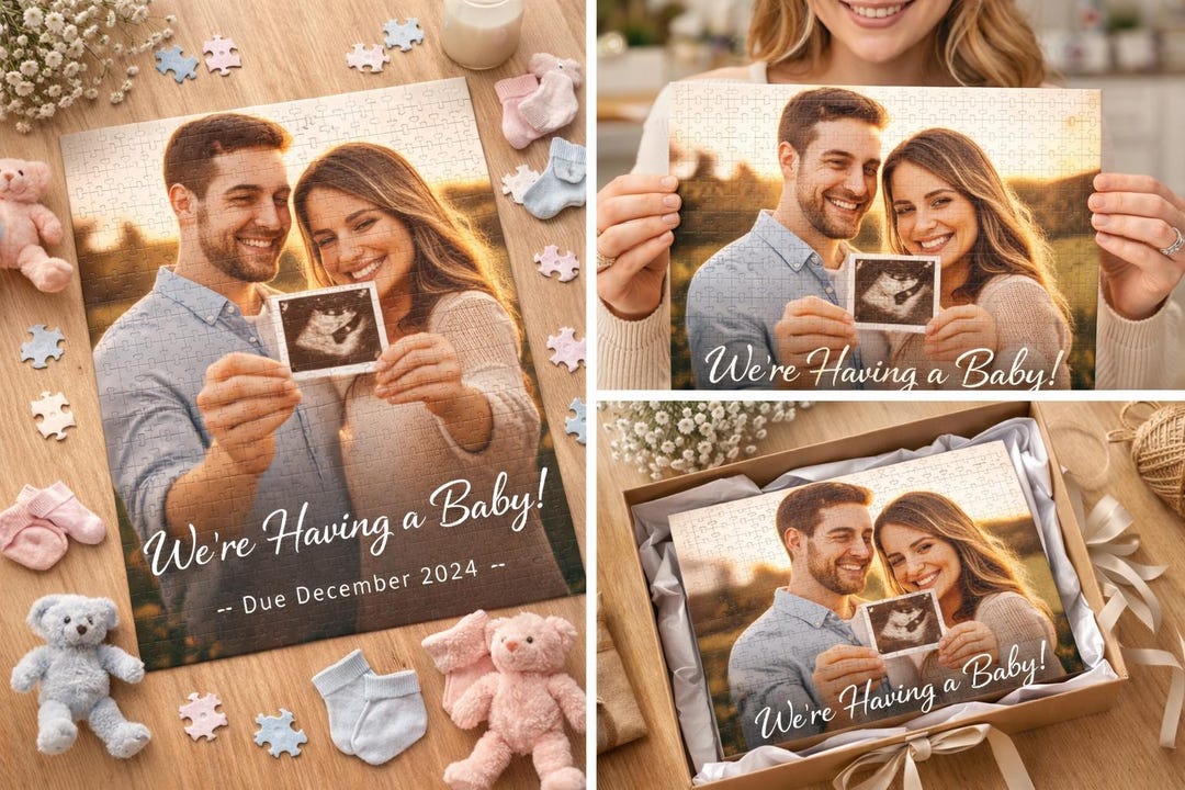 Personalized Photo Jigsaw Puzzle – Custom Announcement Keepsake Gift ...