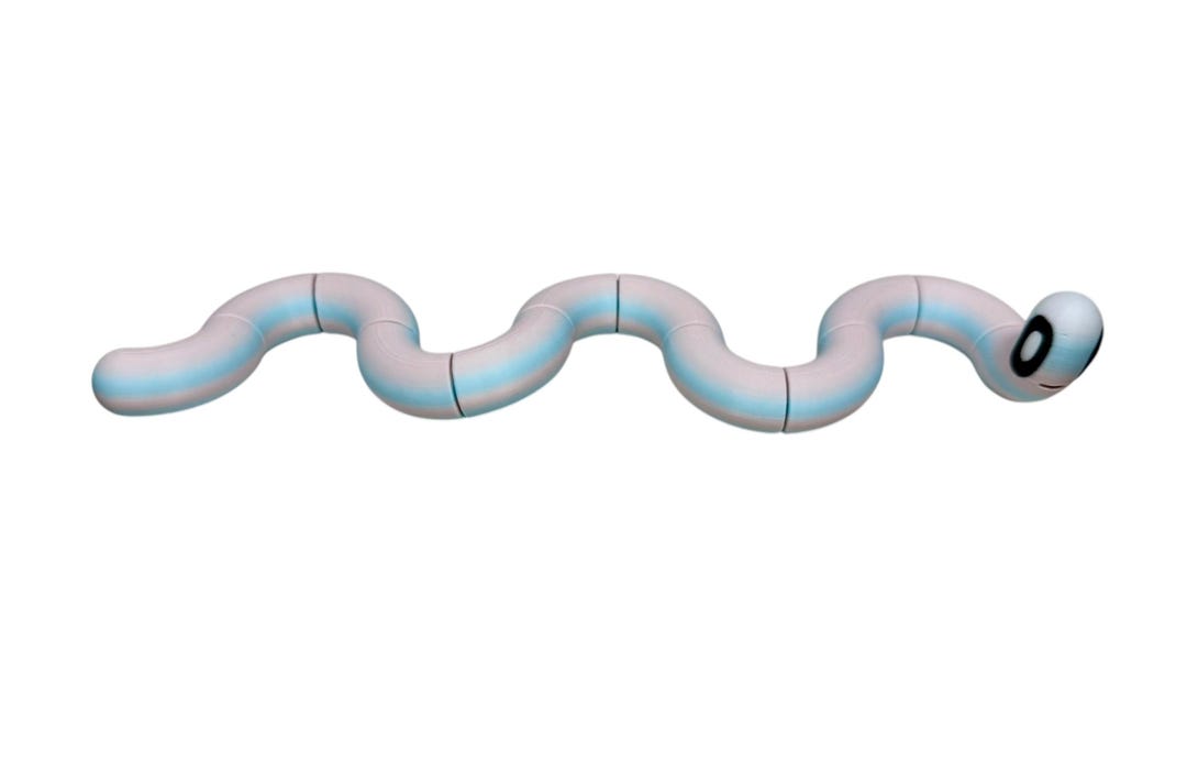 Wiggly Worm Fidget Figurine | 3D Printed Flexible Worm - Etsy