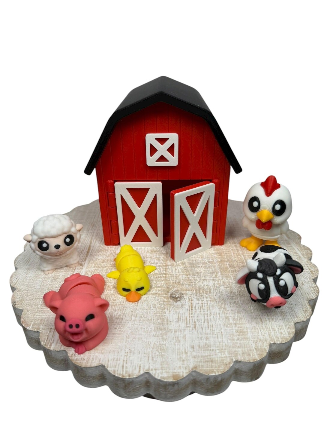The Grit Farm | 3D Printed Barn Scene With 4 Grit Friends - Etsy