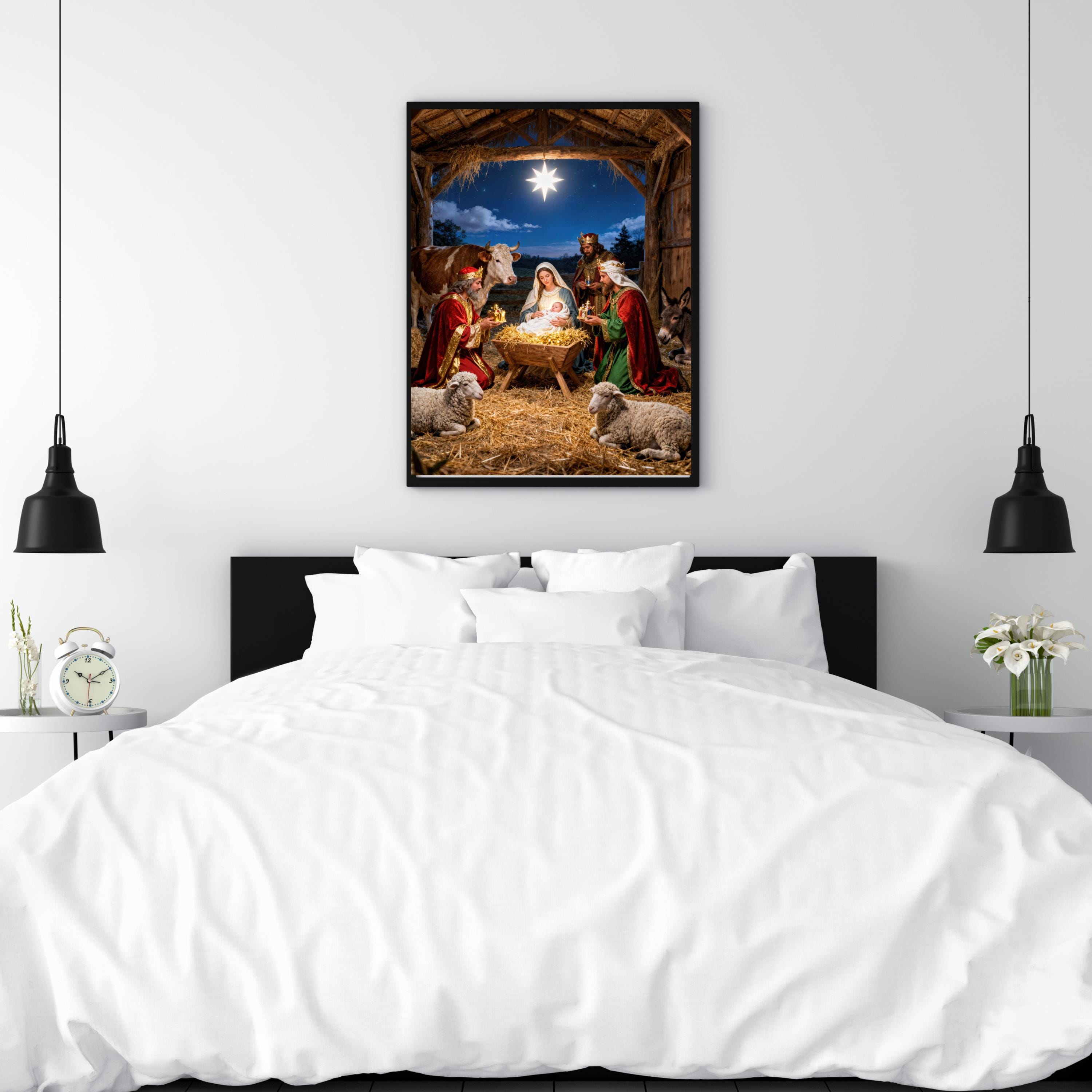 The Birth of Jesus – Nativity Scene Christian Wall Art Digital Download ...