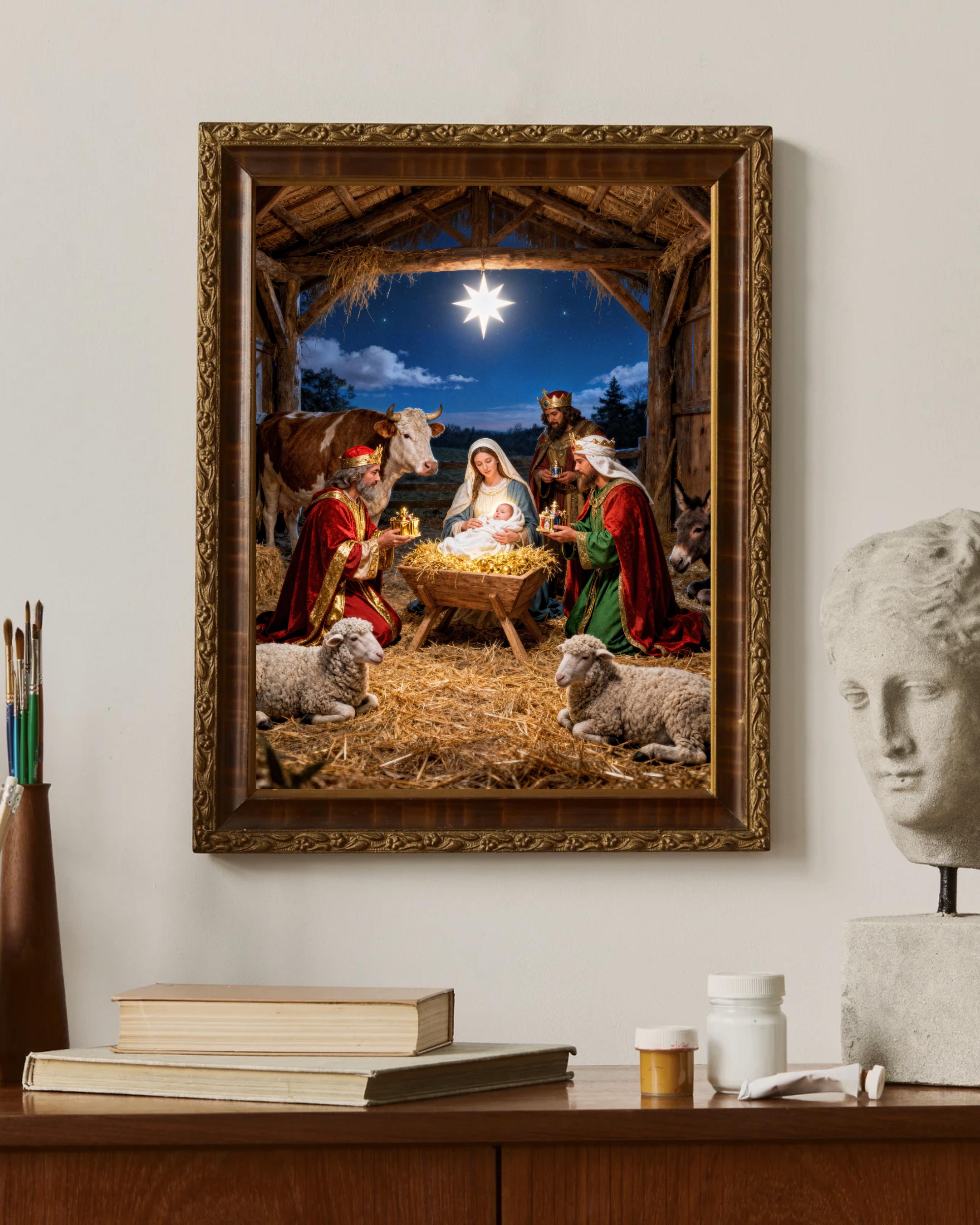 The Birth of Jesus – Nativity Scene Christian Wall Art Digital Download ...