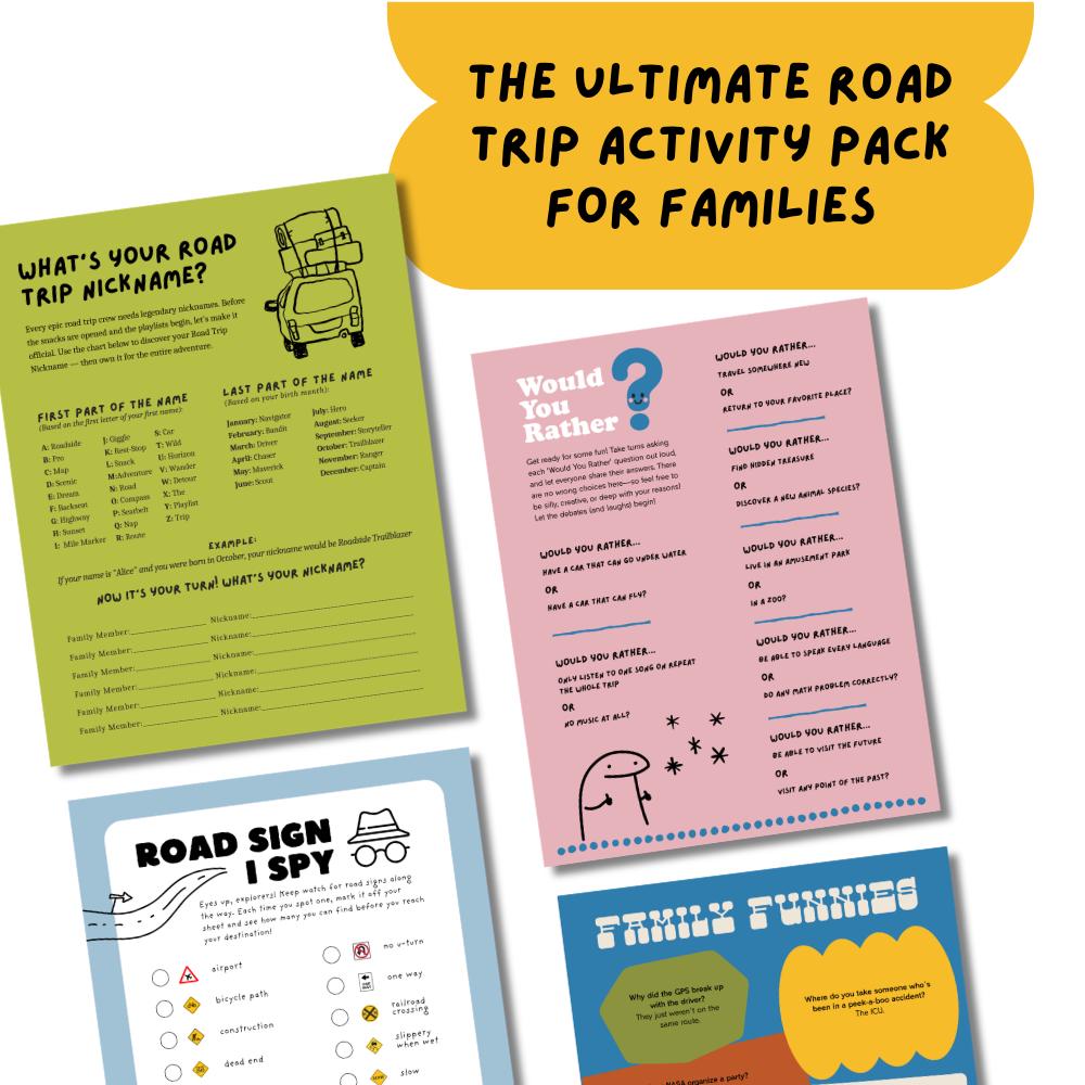 Road Trip Activity Pack for Families | Printable Car Games Bundle (PDF ...