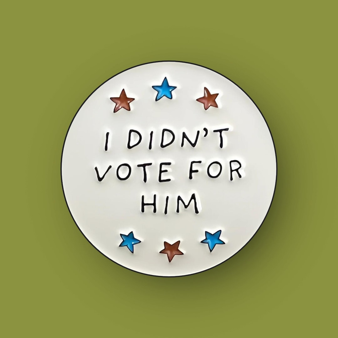 I Didn’t Vote for Him Enamel Pin, Anti Trump Political Pin, Liberal ...