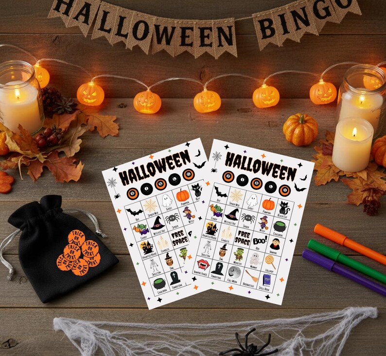 Printable Halloween Bingo Game: 30 Unique Cards (digital Download) - Etsy