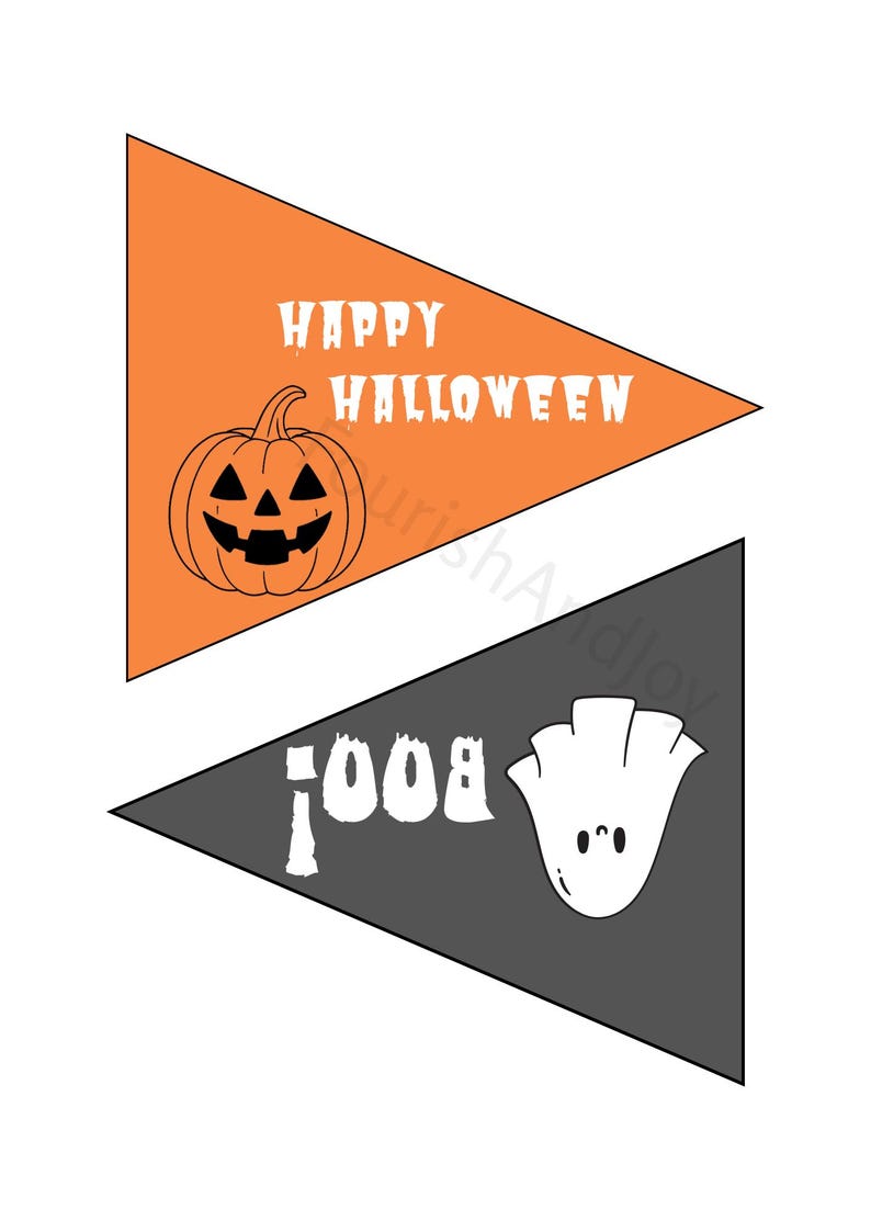 Halloween Pennant Flags | Spooky Party Decorations | Halloween Bunting ...