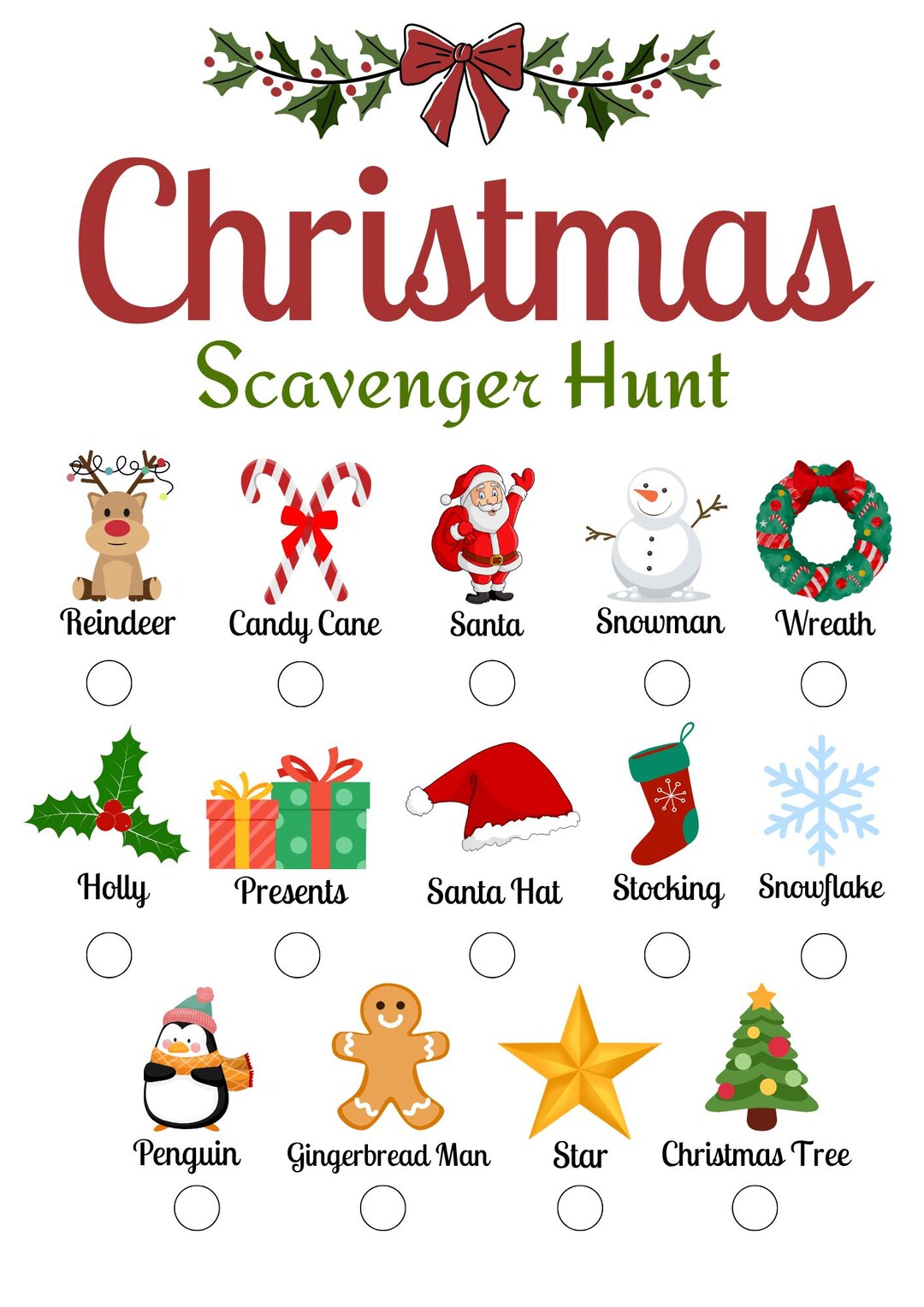 Christmas Scavenger Hunt Game | Holiday Party Activity (printable PDF ...
