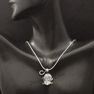 Mouse Necklace / Sterling Silver Mouse Necklace - Nibbles - Etsy