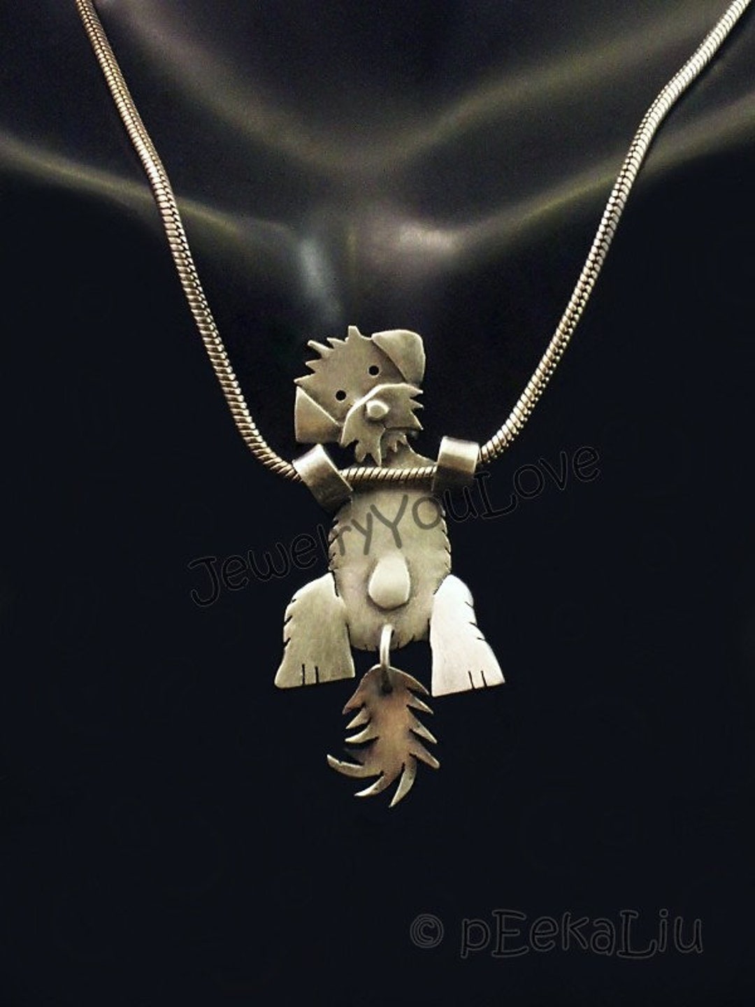 Maltipoo Necklace / Sterling Silver Dog/pet Maltipoo ( Maltese and ...