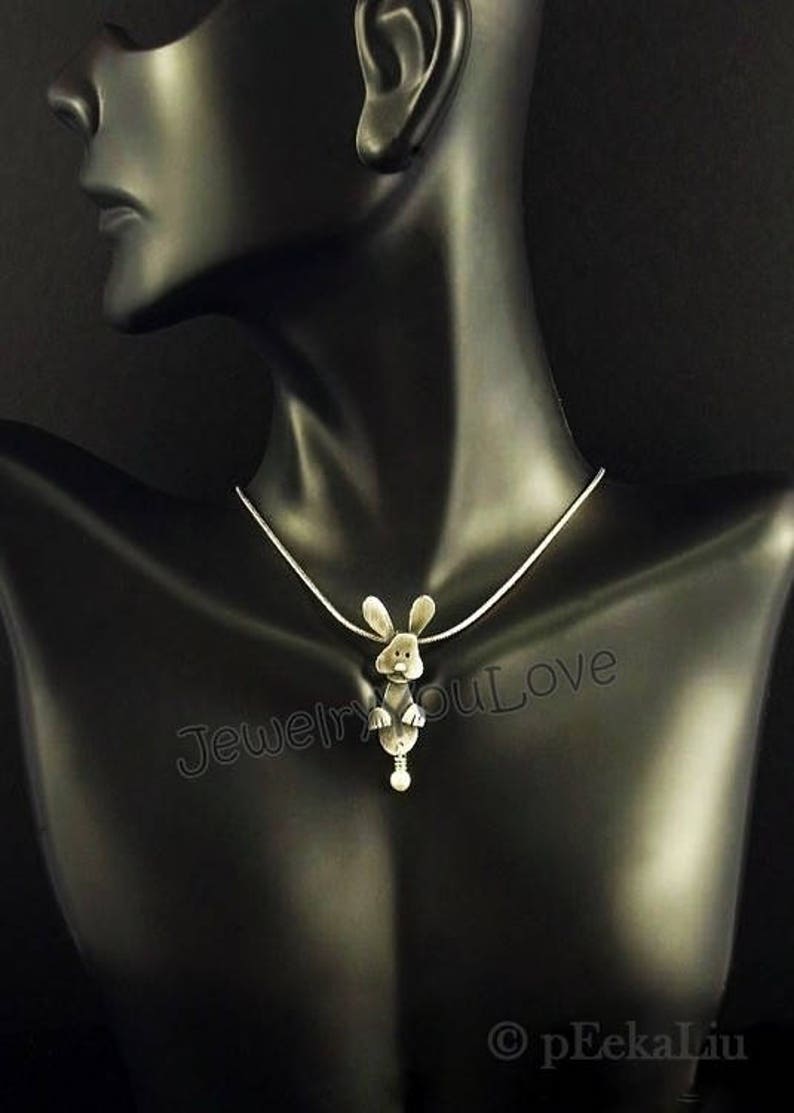 Rabbit Necklace / Sterling Silver Wild/Pet Rabbit Necklace | Etsy