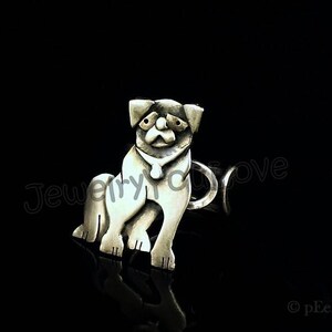 Pug Ring / Sterling Silver Dog / Pet Pug Ring - Daisy - Etsy