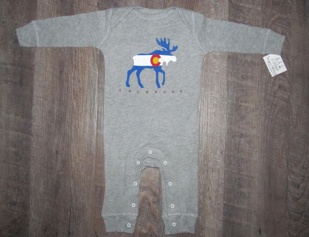Colorado Flag Moose One Peice Bodysuit Romper Baby Pajamas | Perfect ...